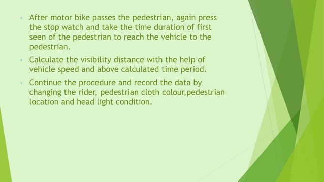 pedestrian visibility at night | PPT