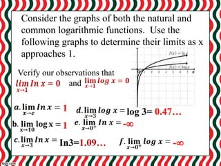 Limits of Exponential Logarithmic And Trigonometric Functions.ppt