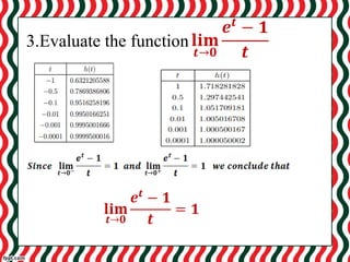 Limits of Exponential Logarithmic And Trigonometric Functions.ppt