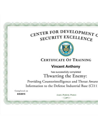 Thwarting the Enemy Certificate | DOCX