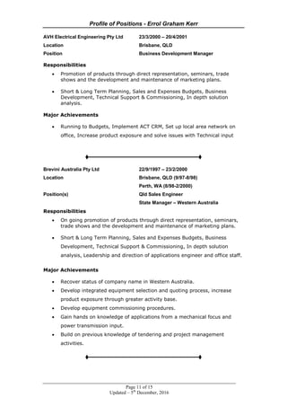 Resume of Errol Graham Kerr (5-12-2016) | PDF