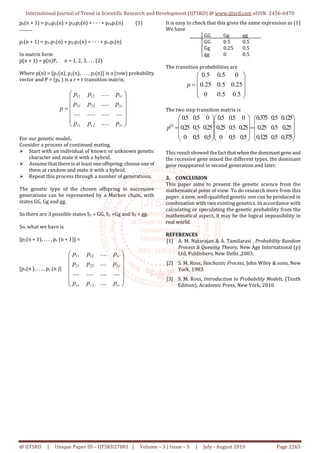 Applications on Markov Chain | PDF