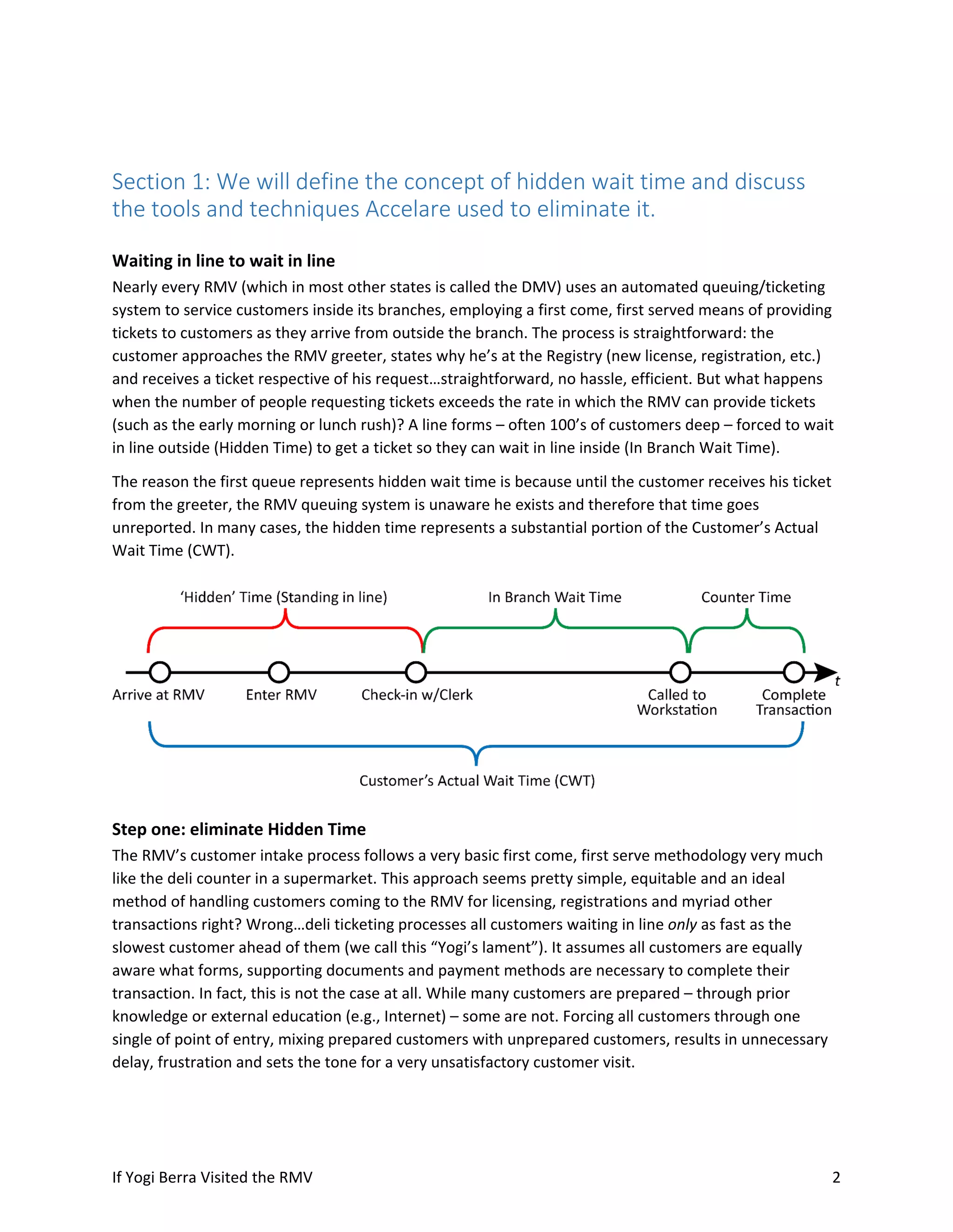 Accelare Case Study - If Yogi Berra Visited the RMV | PDF