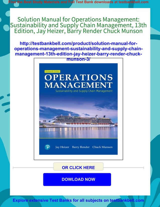 Solution Manual for Operations Management: Sustainability and Supply ...
