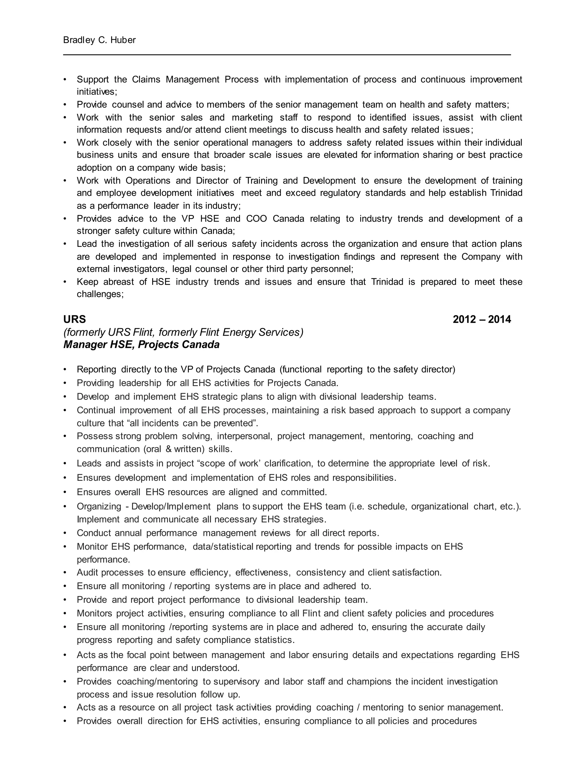 Bradley Huber Resume 2016 | PDF