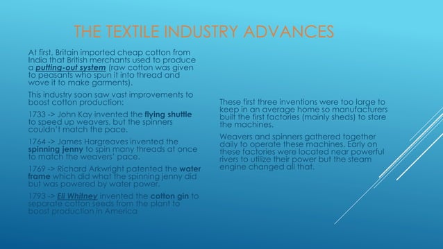 THE INDUSTRIAL REVOLUTION BEGINS | PPT