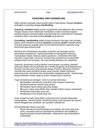 COACHING AND COUNSELING FORMS_sent | PDF