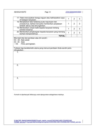 COACHING AND COUNSELING FORMS_sent | PDF