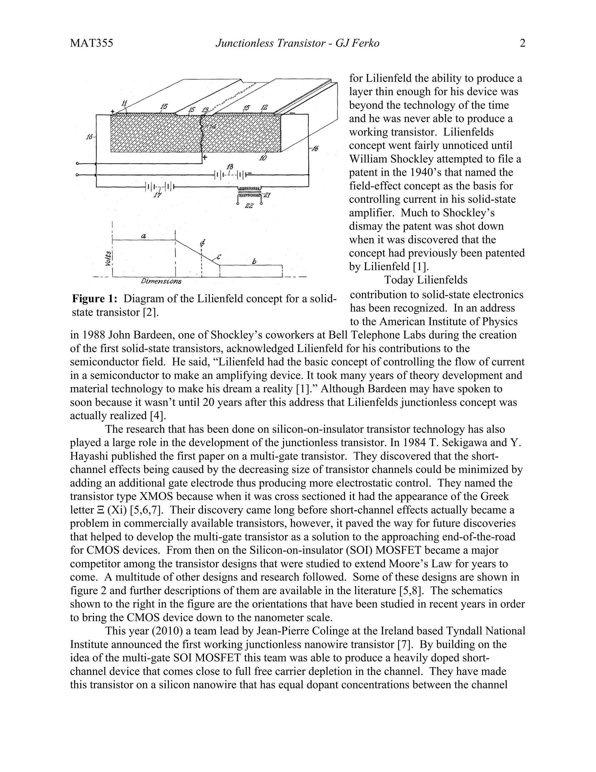 The Junctionless Transistor - George J. Ferko V | PDF