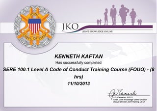 SERE 100.1 Level A Code of Conduct Training Course | PDF