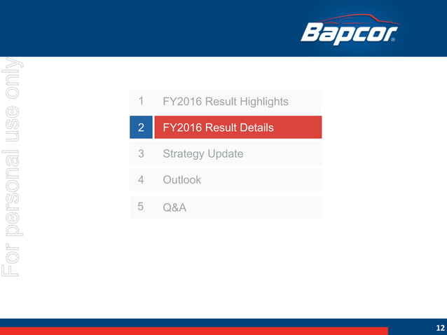 Bapcor Annual Report Presentation | PPT