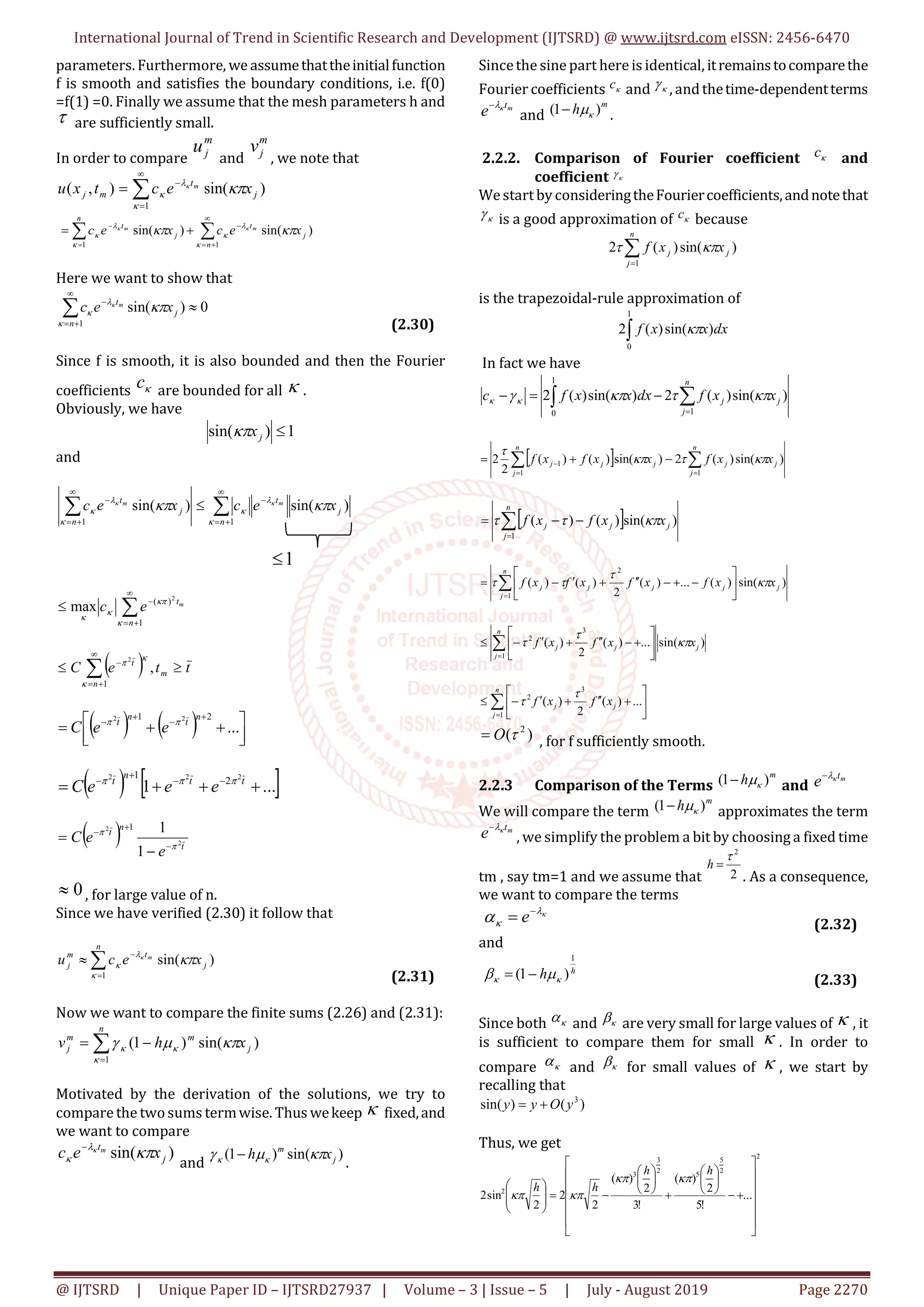 Errors in the Discretized Solution of a Differential Equation | PDF