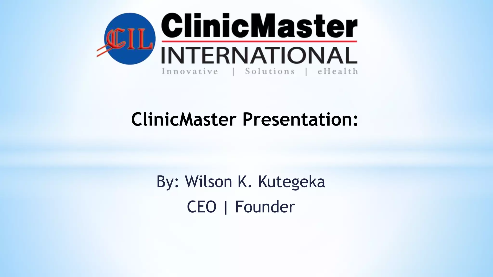 Presentation On ClinicMaster Software. | PPSX