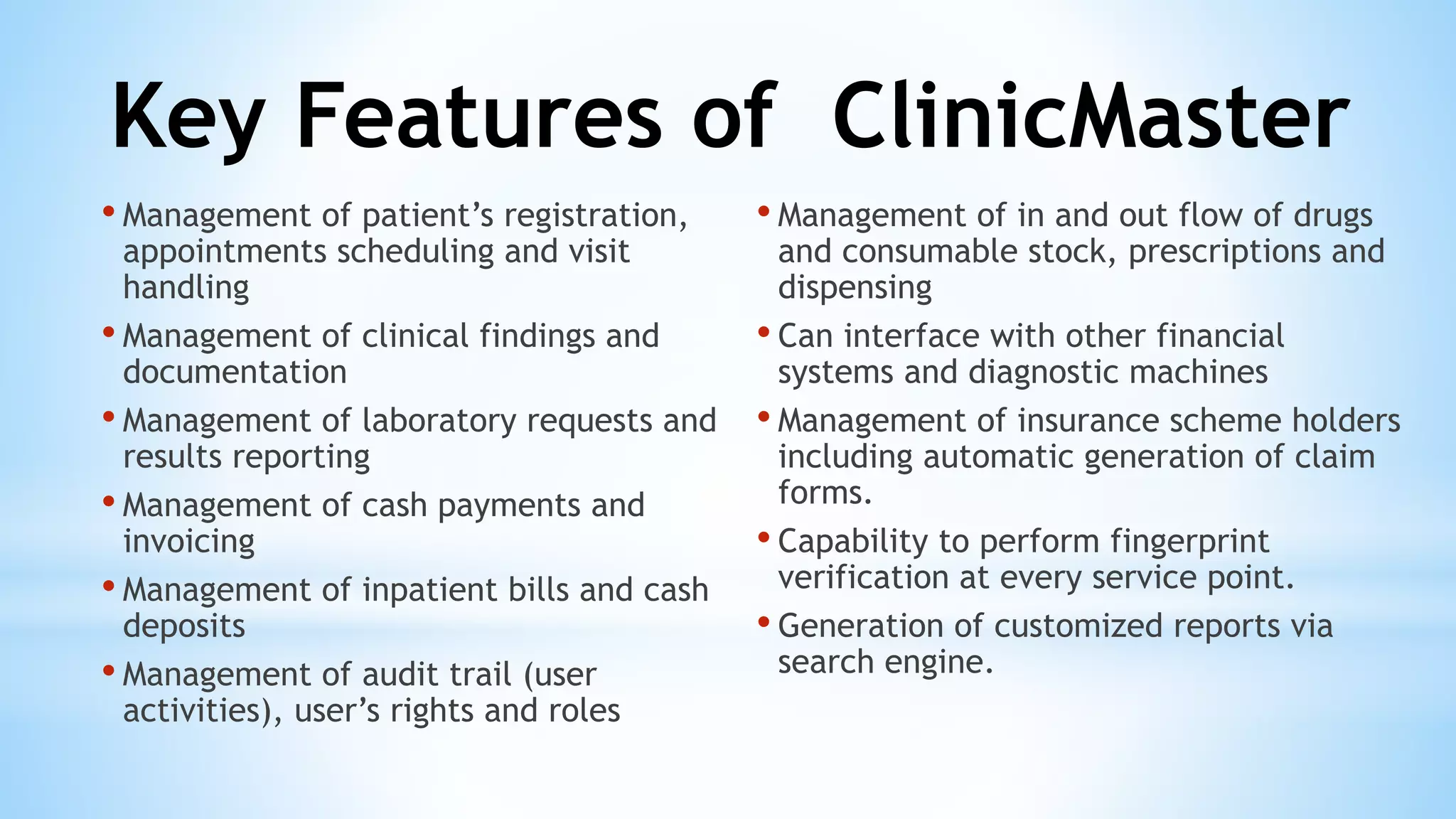 Presentation On ClinicMaster Software. | PPSX
