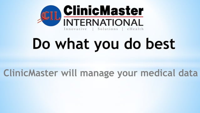 Presentation On ClinicMaster Software. | PPSX | Healthcare Industry | Industries