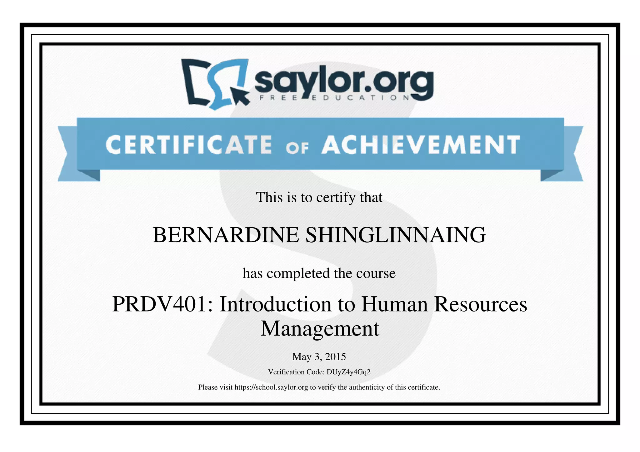Intro HRM Certificate | PPT Intro HRM Certificate | PPT