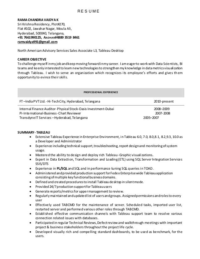 RESUME- - RAMA CHANDRA VK - 2017