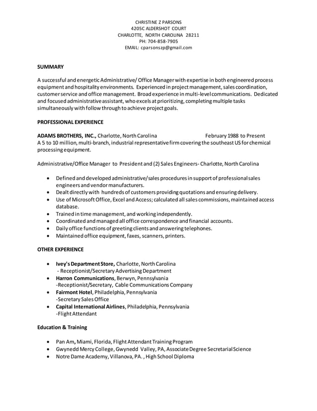 Christine Z Parsons Resume 3-2-16 | DOCX