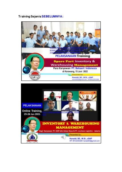 Silabus Training _"Effective INVENTORY MANAGEMENT, Coding and Inventory Cataloging". | PDF