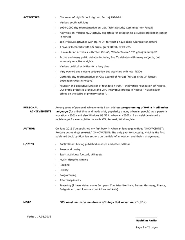 CV_BashkimFazliu_March2016_eng | PDF