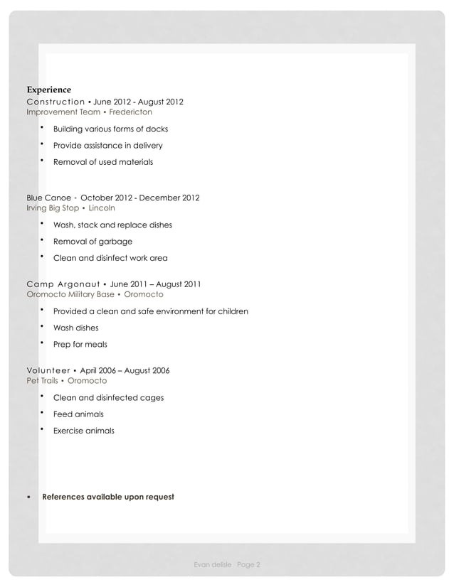 EVAN DELISLE RESUME 09:15 | PDF