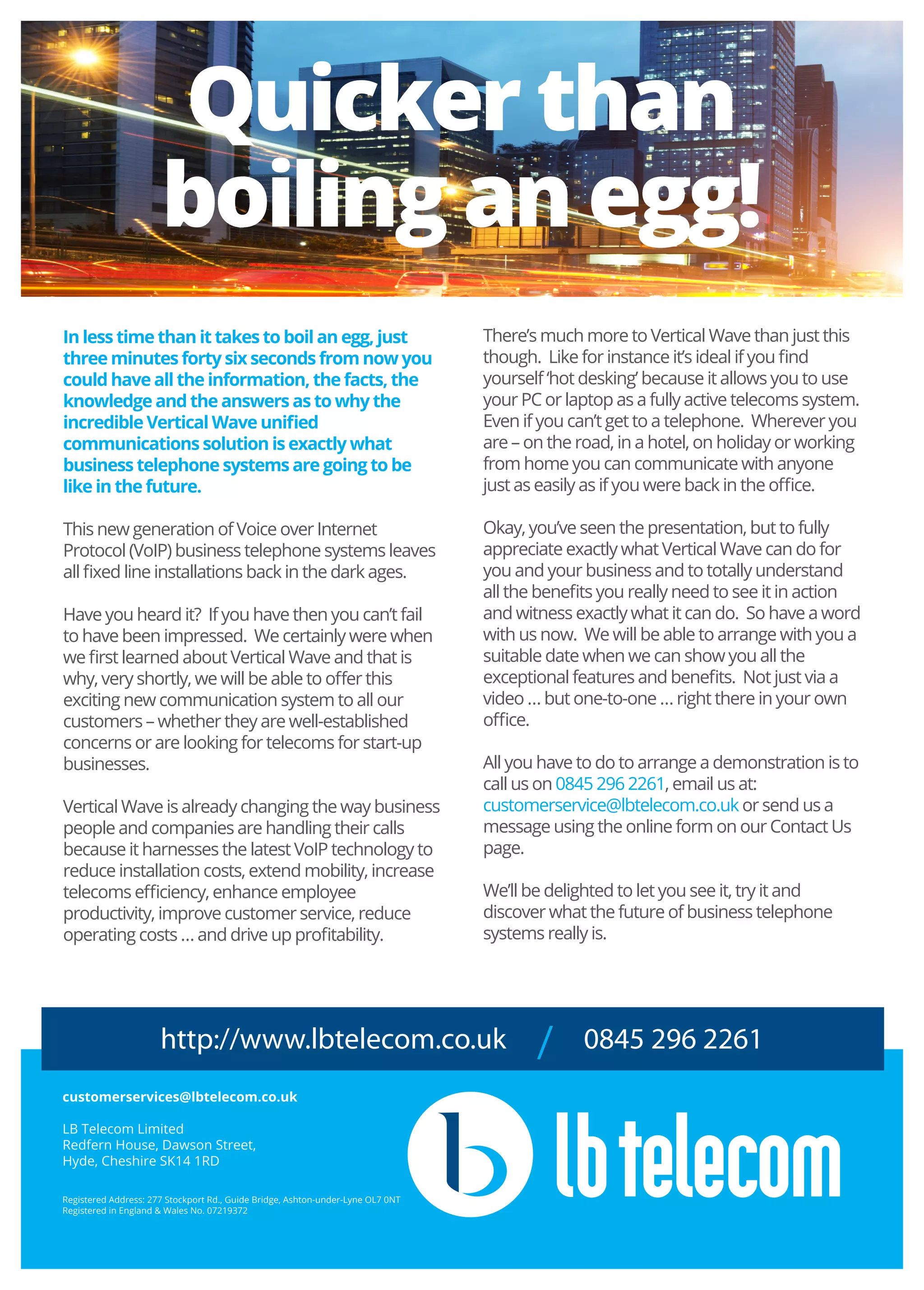 LB Telecom Three minutes forty six seconds | PDF