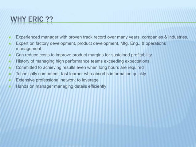 BIO (Eric Culberson – Electrical Eng | PPTX