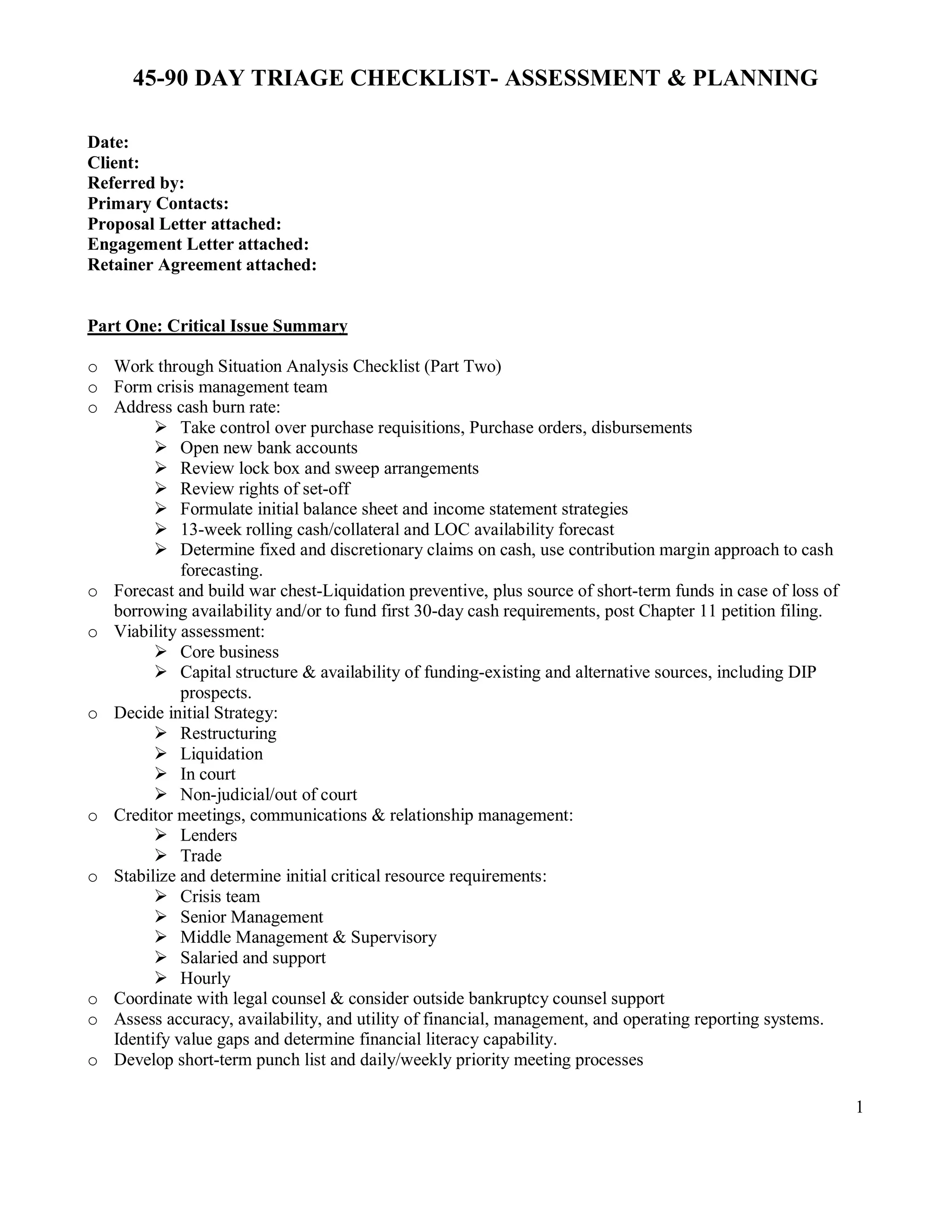 TRIAGE CHECKLIST | PDF