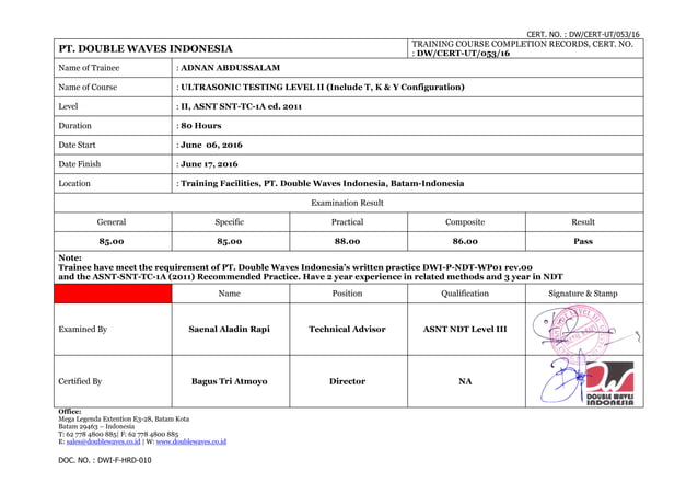 Adnan UT level II | PPT