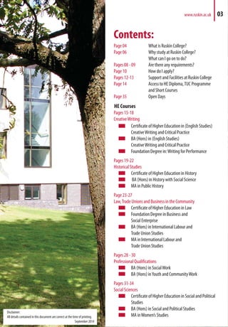 Ruskin_College_Prospectus_2015_16__online_ | PDF | Professional School | Postgraduate Education
