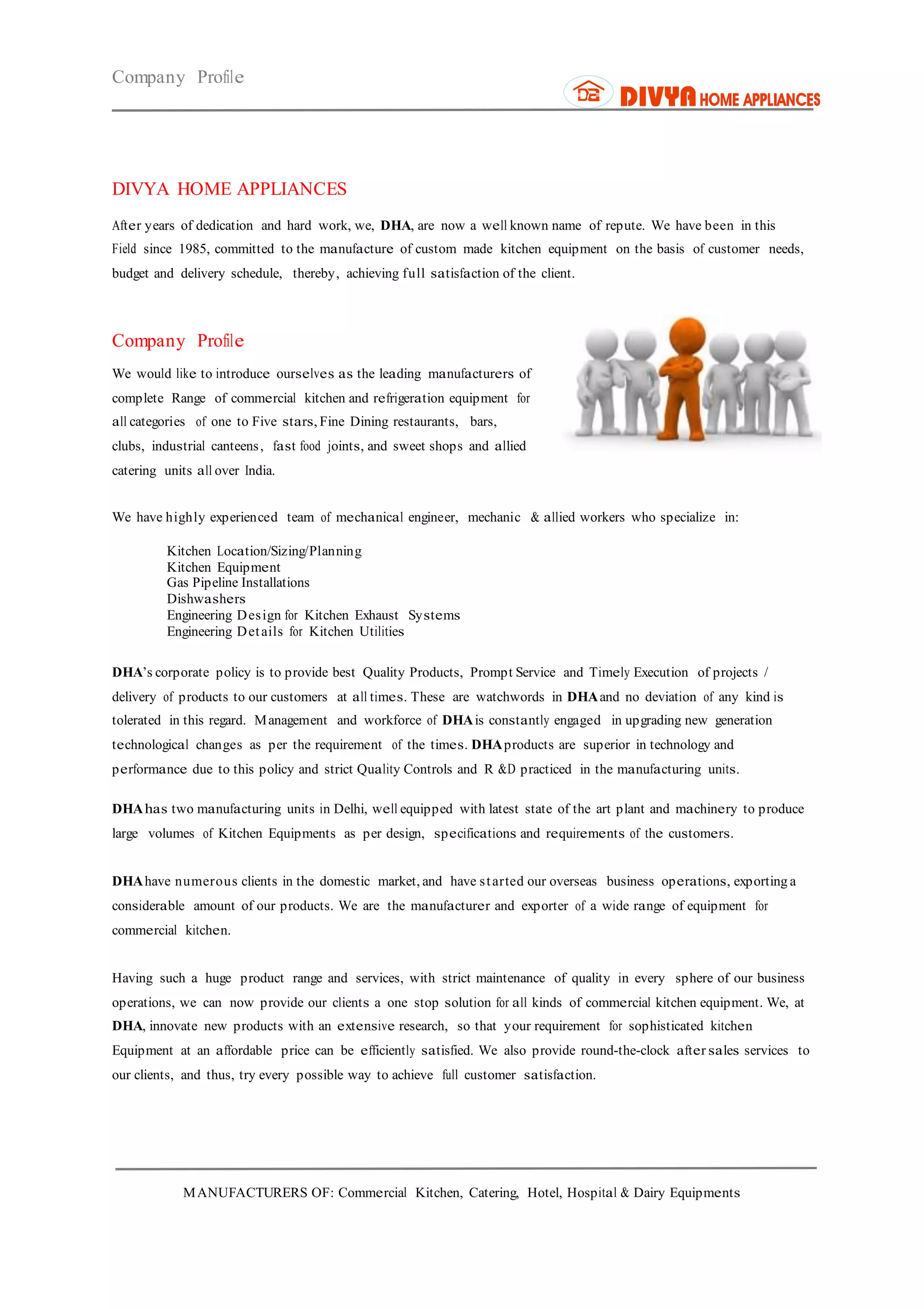 COMPANY PROFILE DIVYA HOME APPLIANCES | DOCX