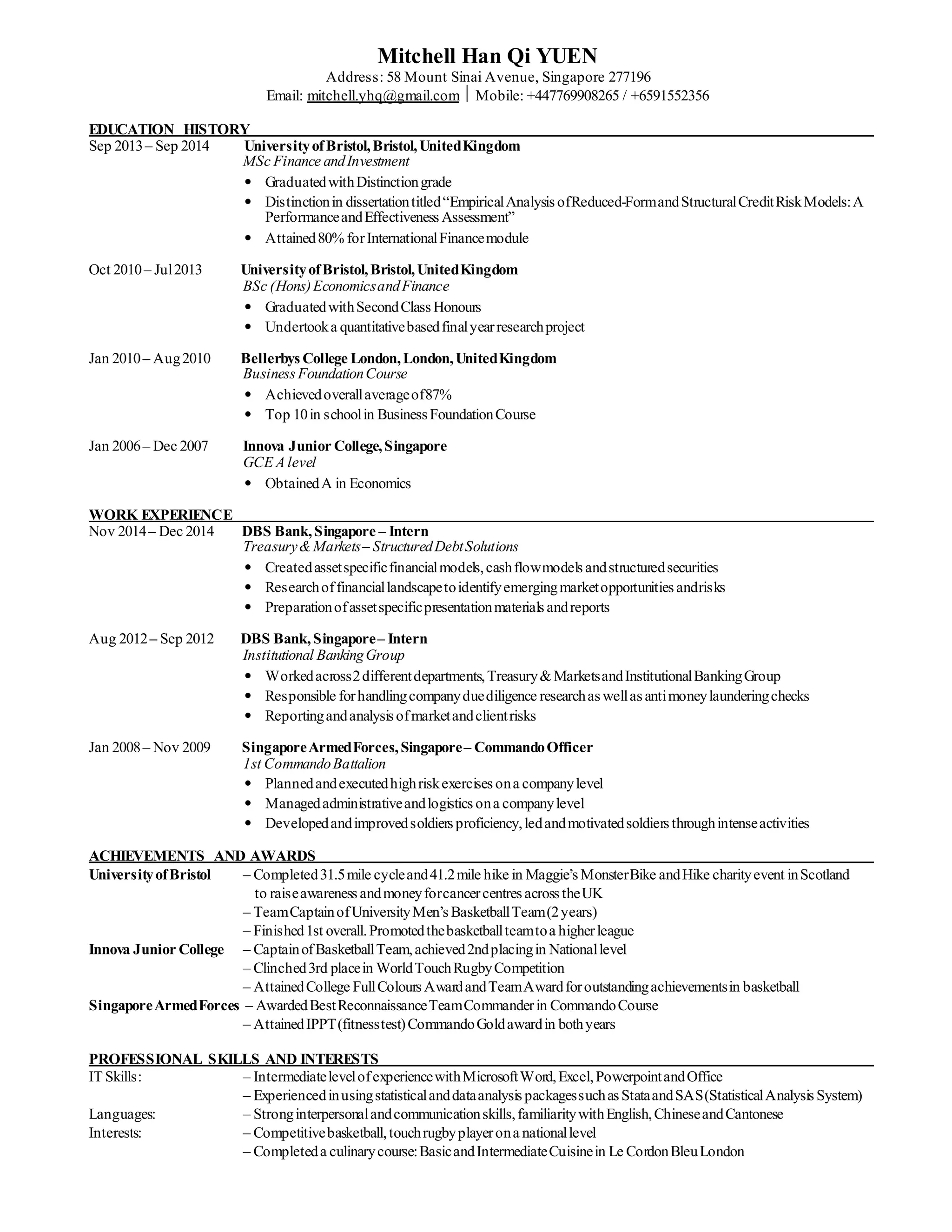 Mitchyuen CV JUNE 2015 | PDF