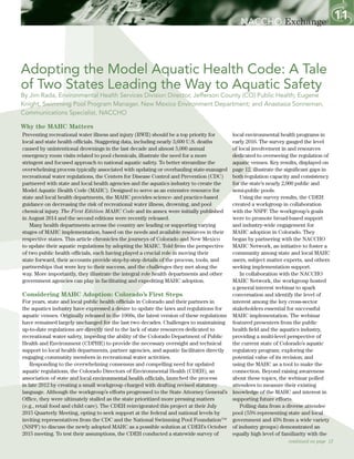 Adopting the Model Aquatic Health Code A Tale of Two States Leading the ...
