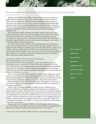 Adopting the Model Aquatic Health Code A Tale of Two States Leading the ...