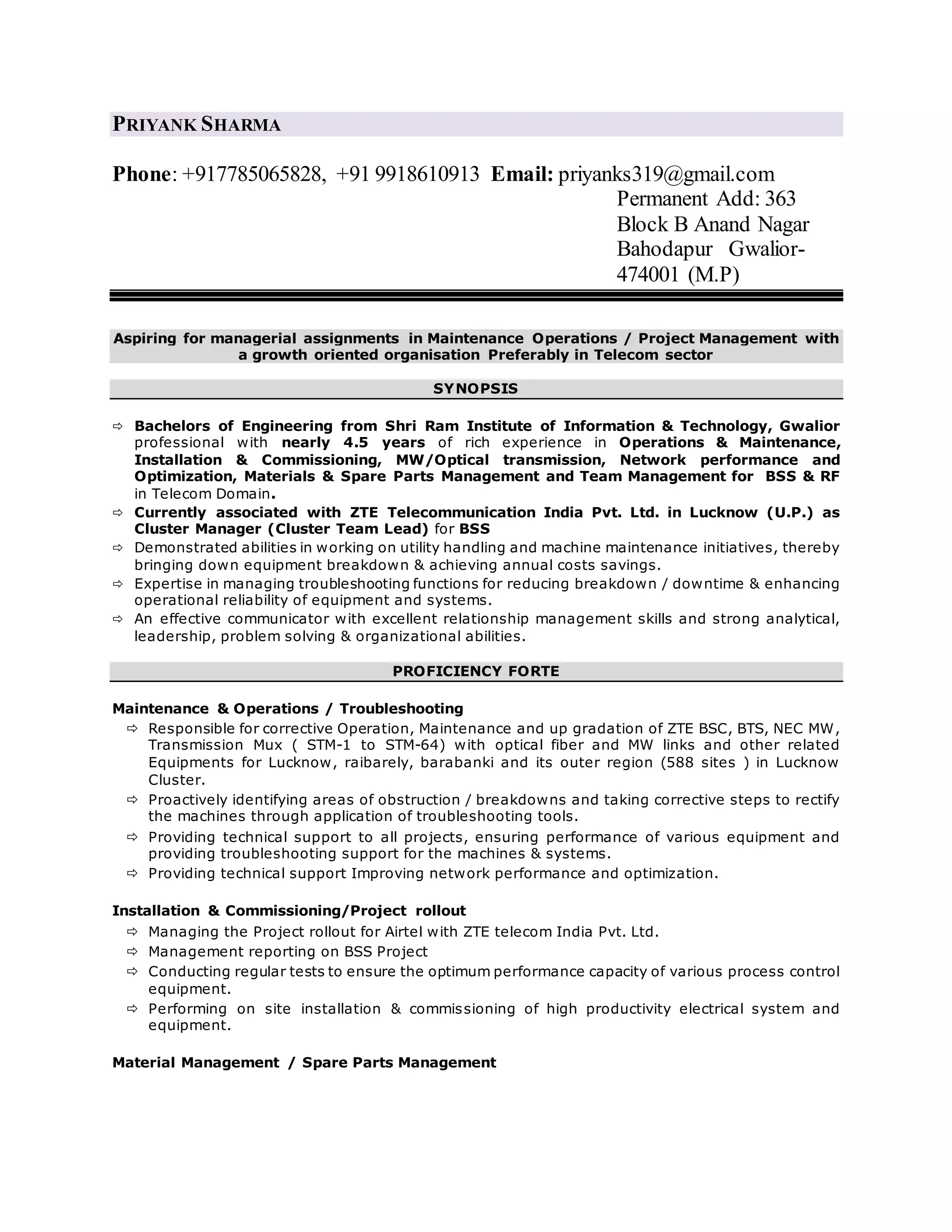 priyank _cv | DOCX | Computer Networking | Computing