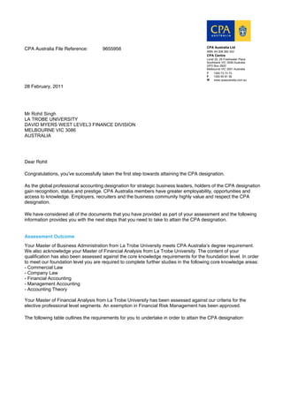 CPA assessment outcome | PDF