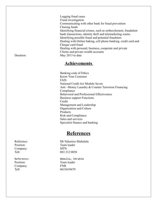 CV of Portia Masesi Nkopane | DOC