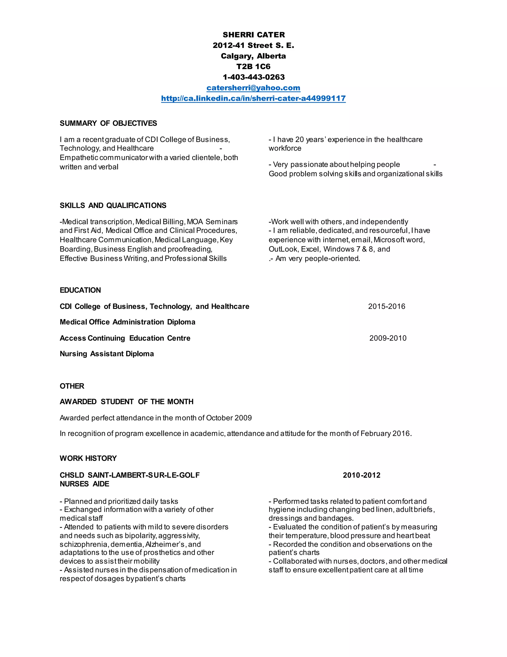 Sherri Resume1 | DOCX