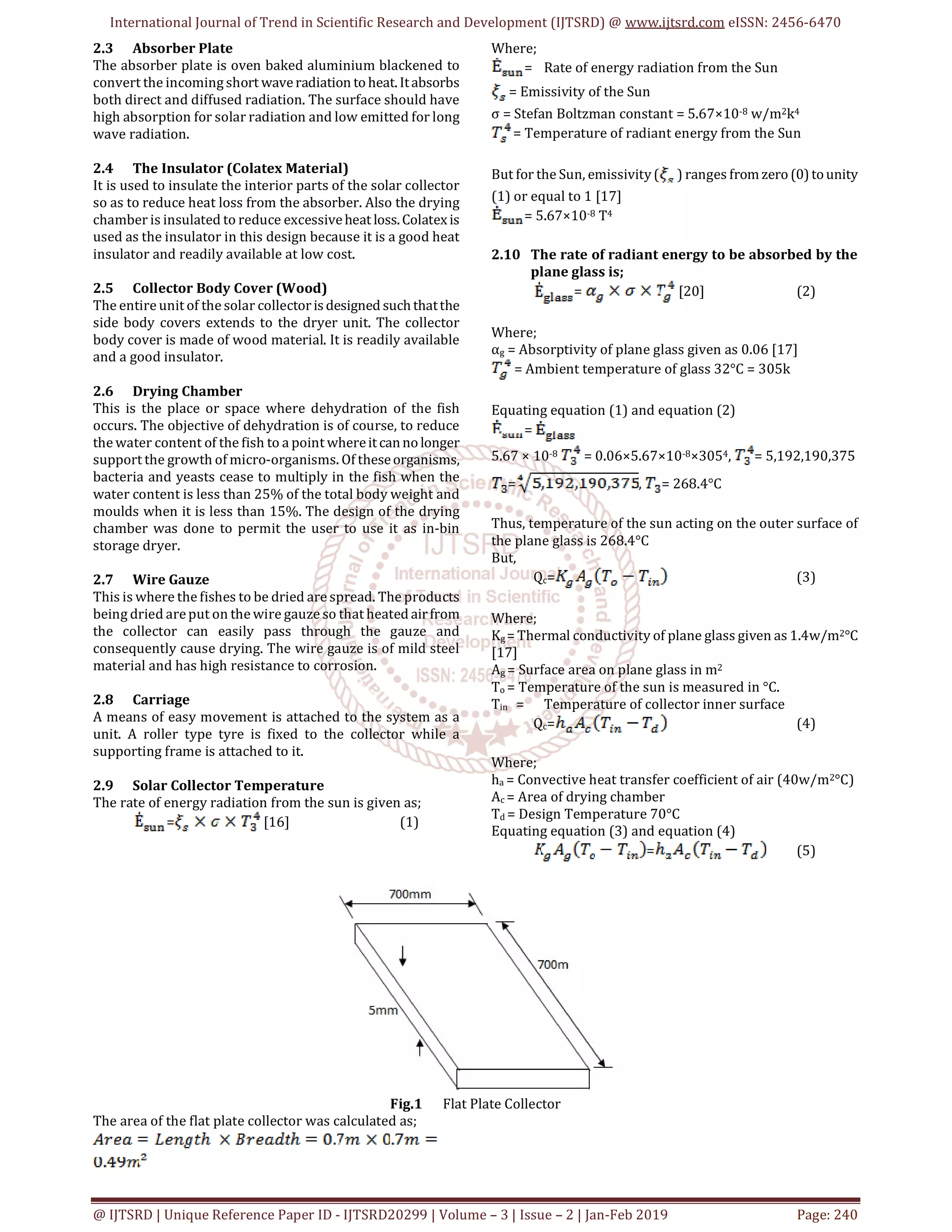 Design, Construction, and Simulation of a Solar Fish Dryer | PDF