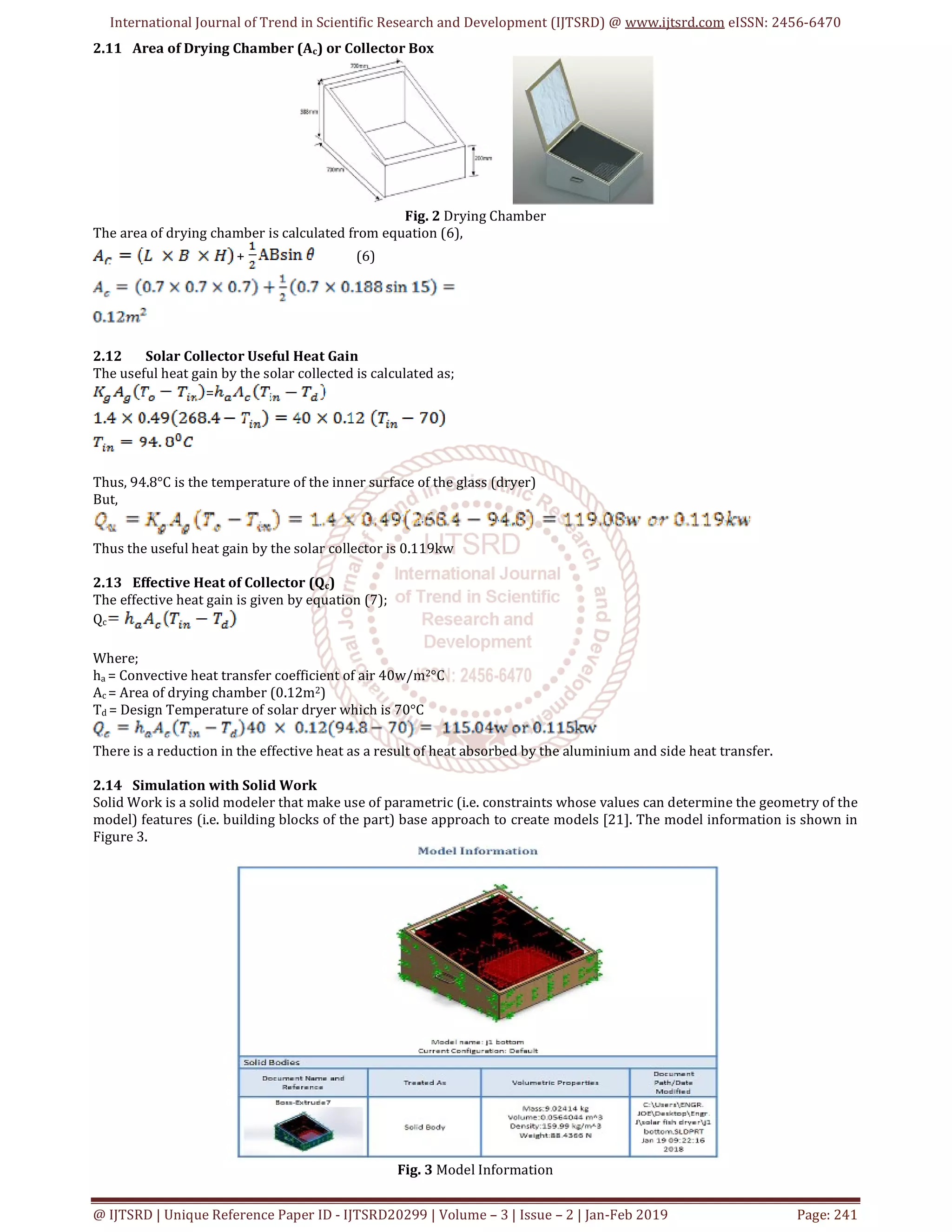 Design, Construction, and Simulation of a Solar Fish Dryer | PDF