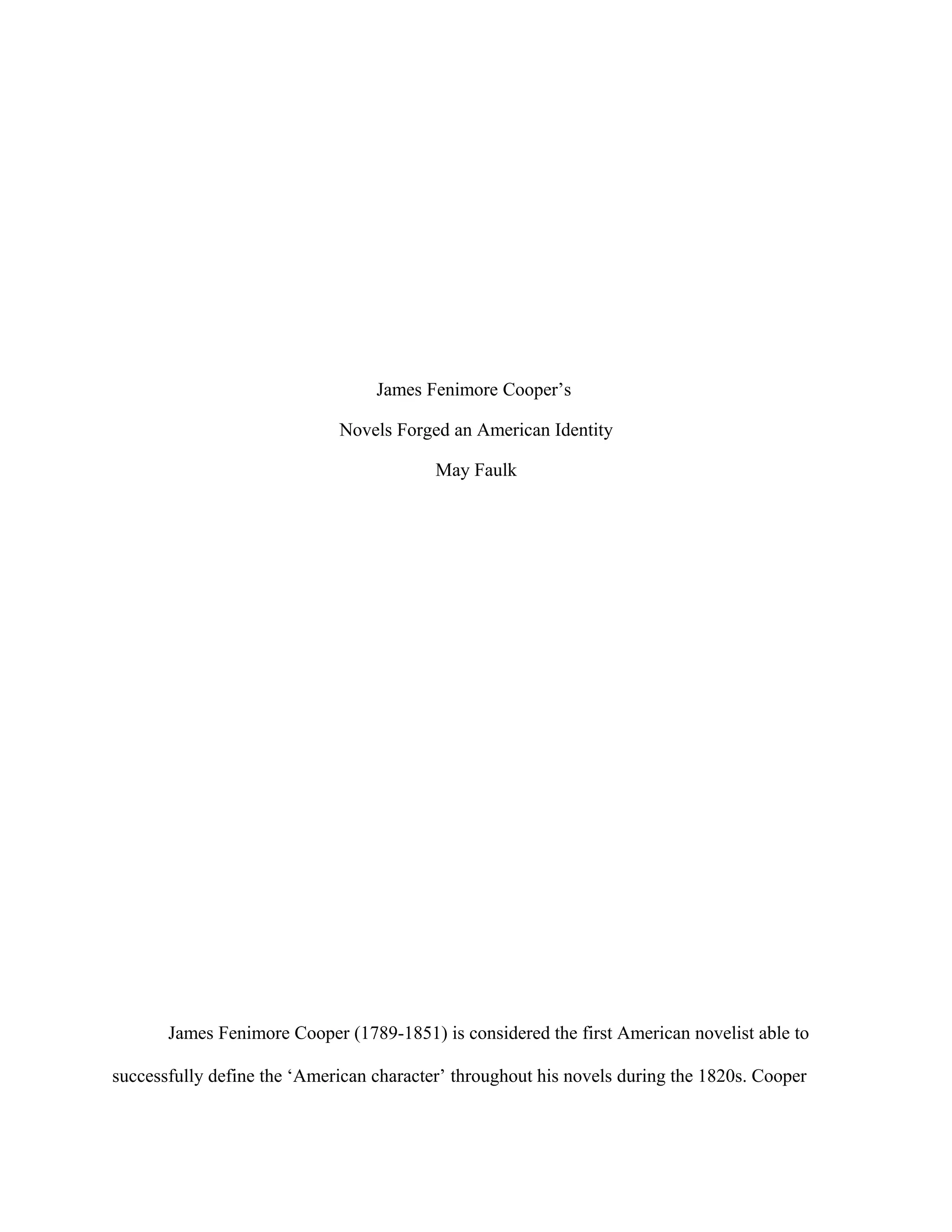 James Fenimore Cooper | DOC