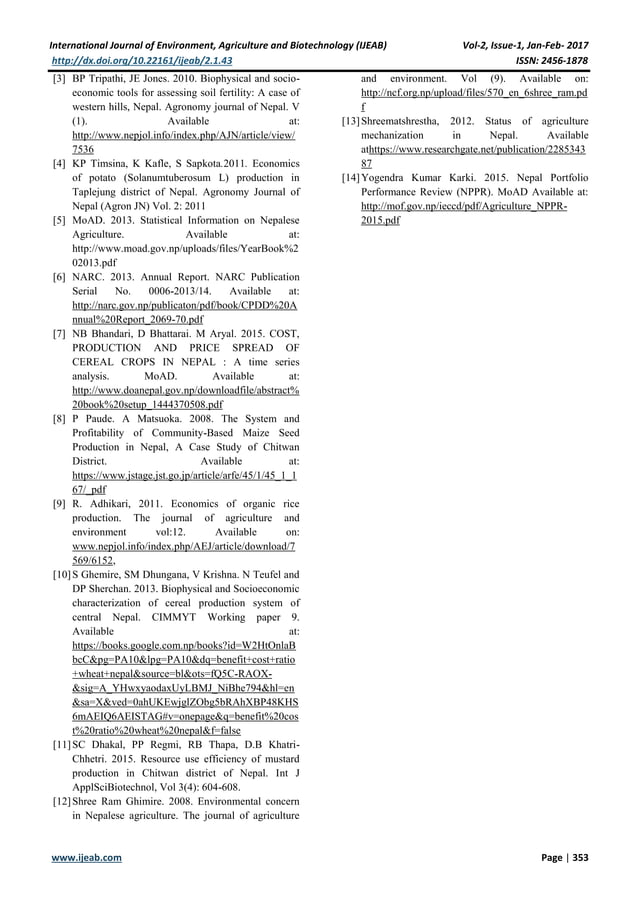 economy of production and labor requirement in major field | PDF ...