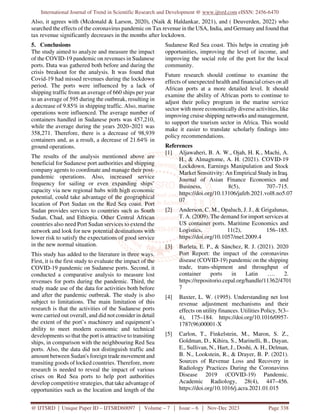 Effects of the Coronavirus Pandemic on Ports Revenues Applied Study on ...