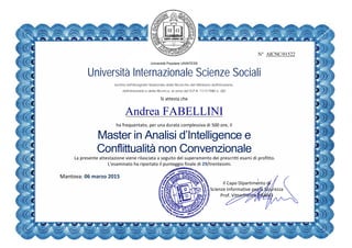 FABELLINIUnintessAnaIntel | PDF | Undergraduate Education | College ...