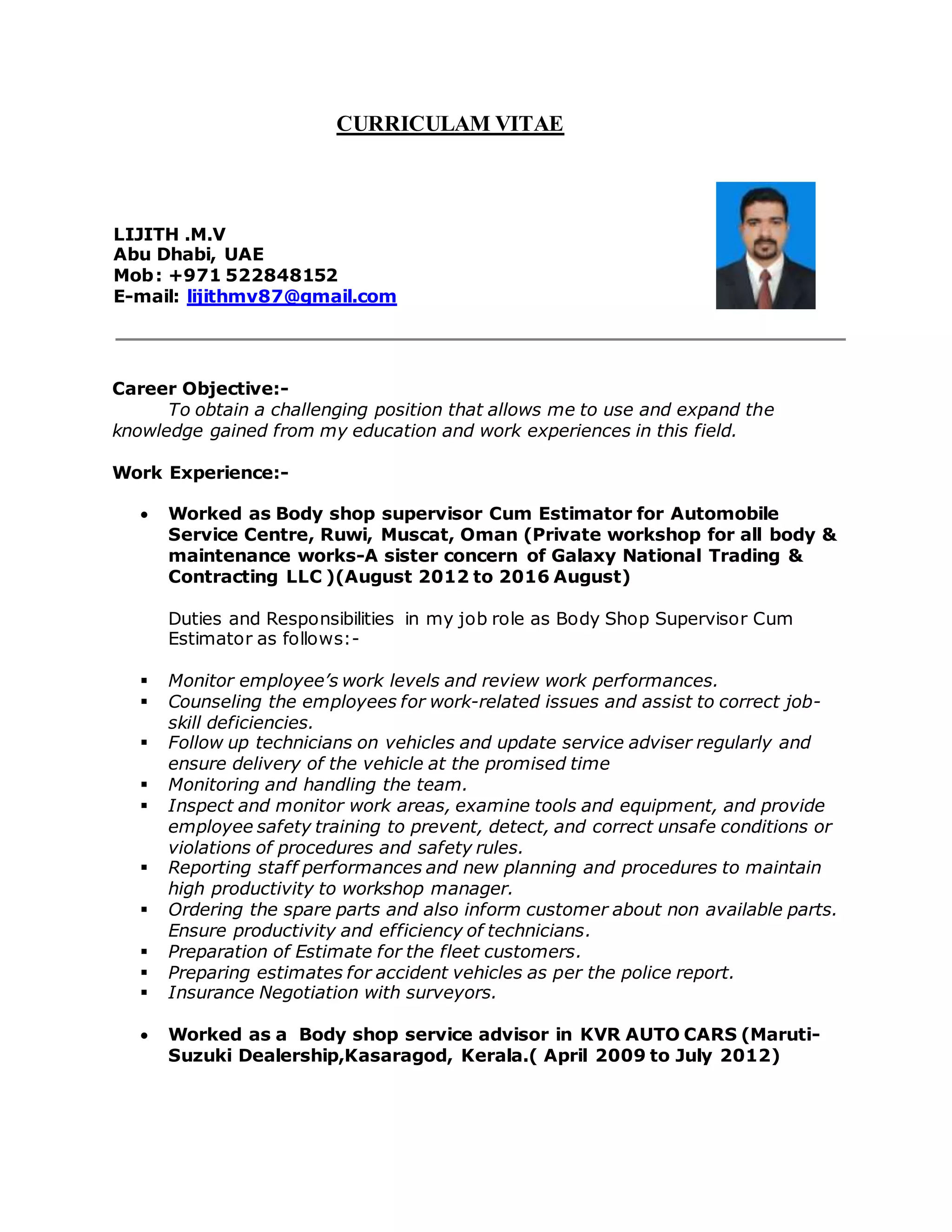 RESUME-LIJITH.M.V | DOC