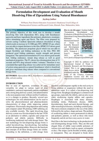 Formulation Development and Evaluation of Mouth Dissolving Film of ...