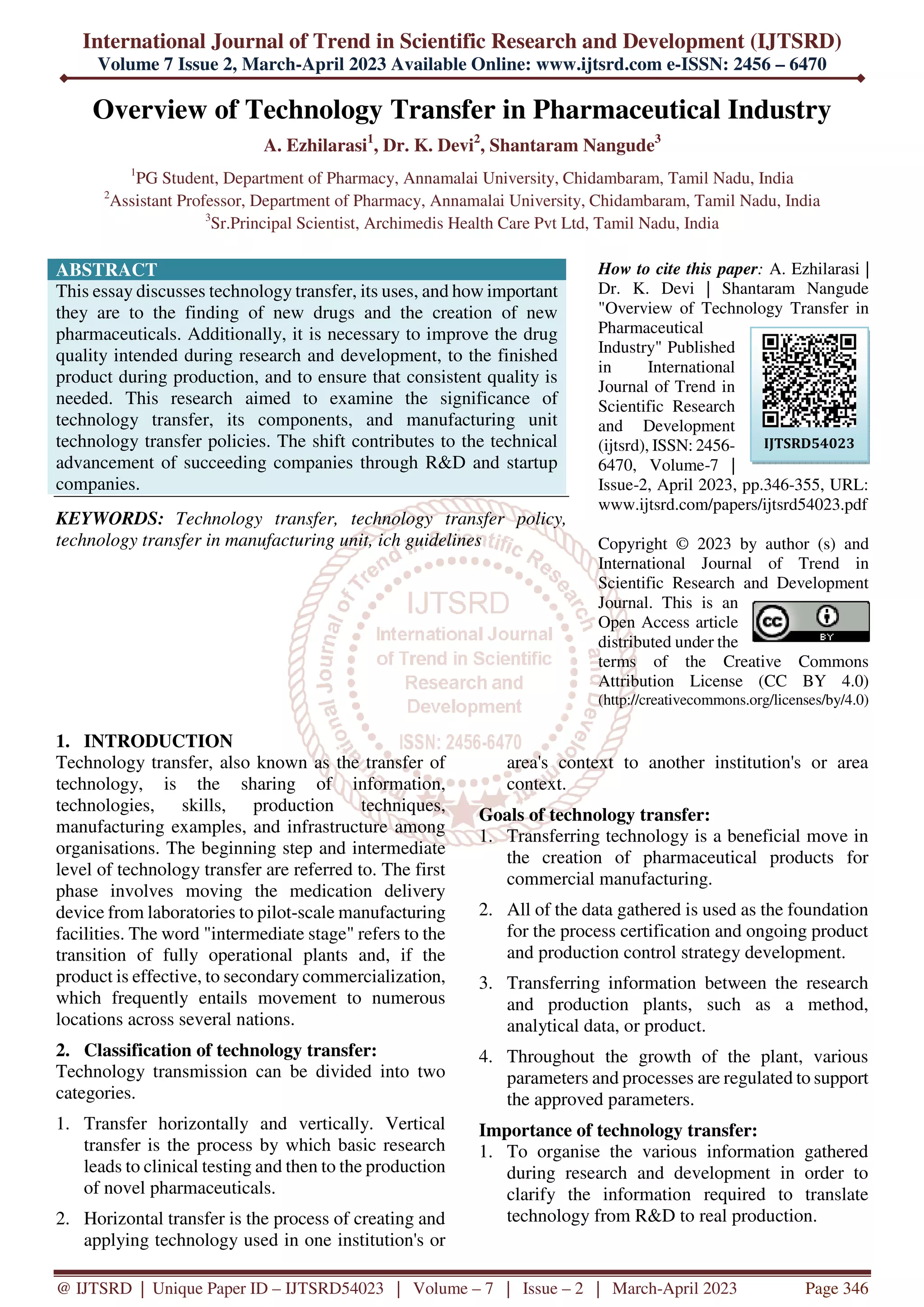 Overview of Technology Transfer in Pharmaceutical Industry | PDF ...