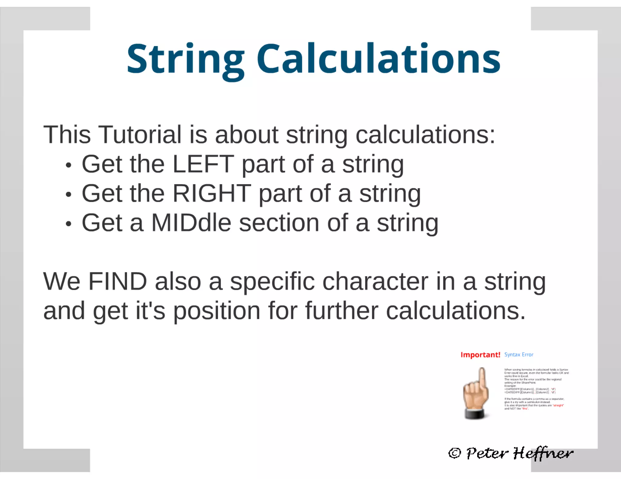 SharePoint Lesson #43:Some String Calculations | PDF