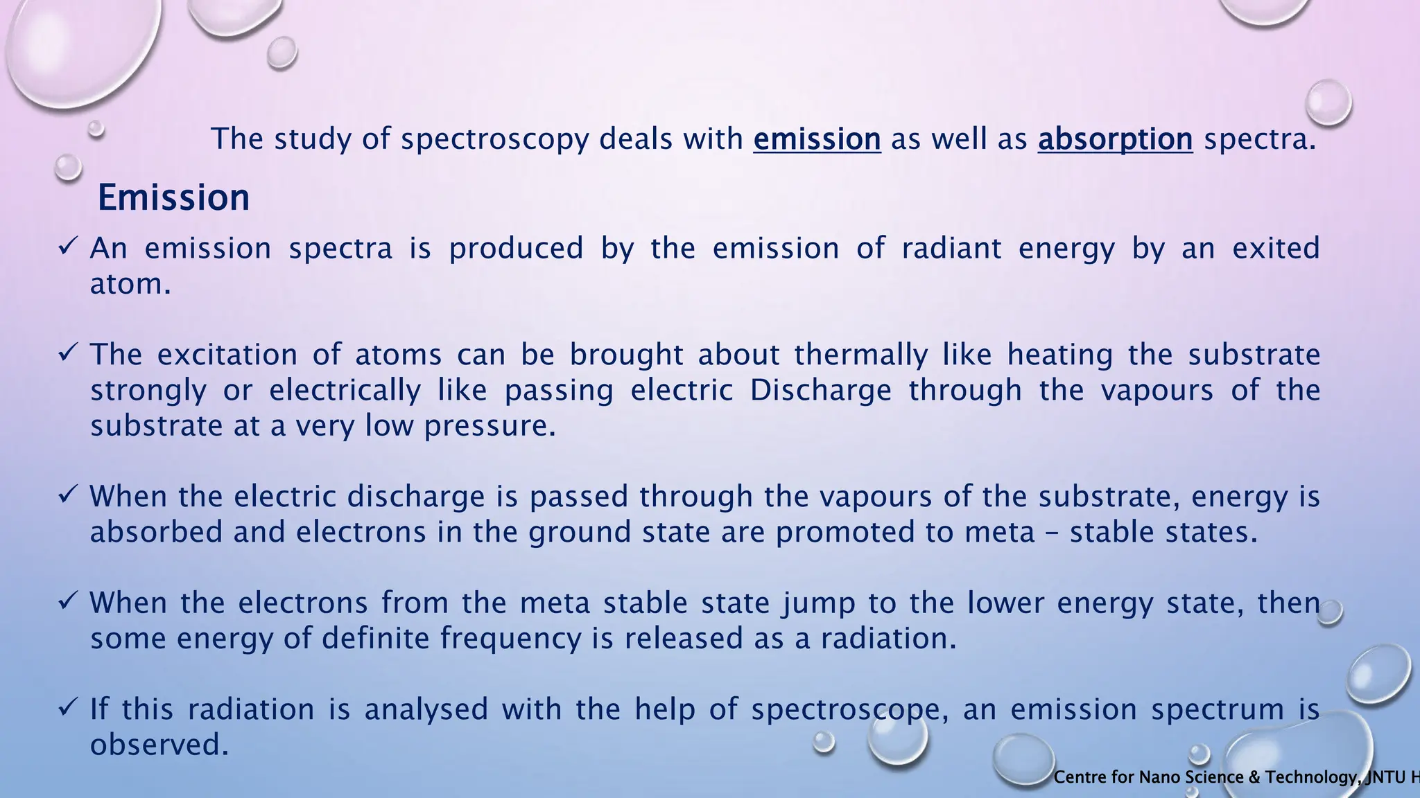 Atomic spectroscopy Introduction to Absorption, Emission, Molecular ...