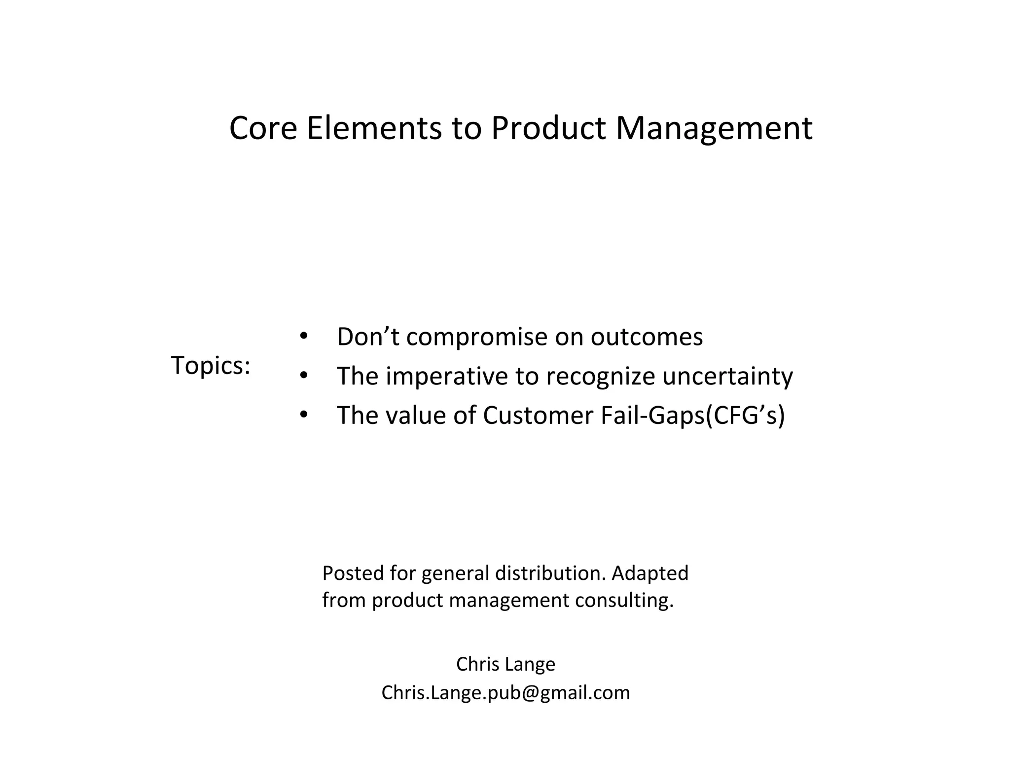 Product Management Fundamentals | PPTX